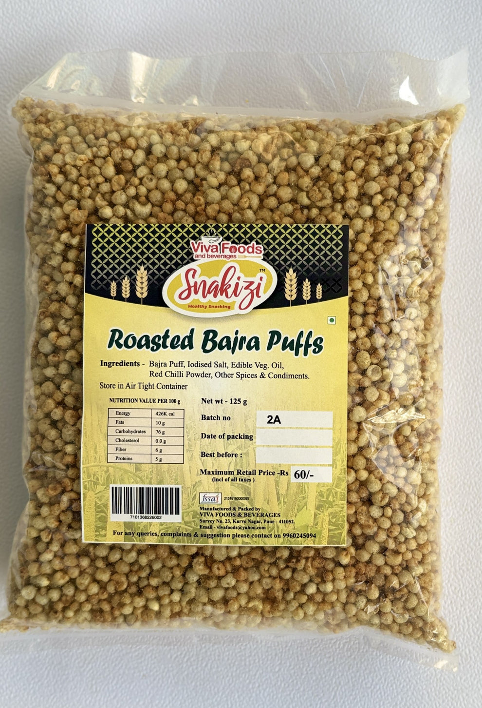 Roasted Bajra Puffs (125gm) – Agraj Food Processors